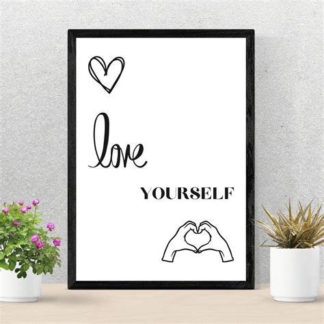 Love Yourself Wall Art Printable Wall Art Motivational Wall Decor