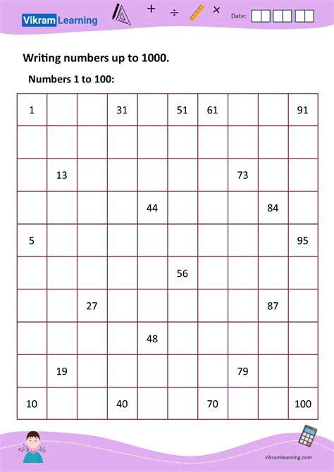 Download Writing Numbers Up To 1000 Worksheets For Free