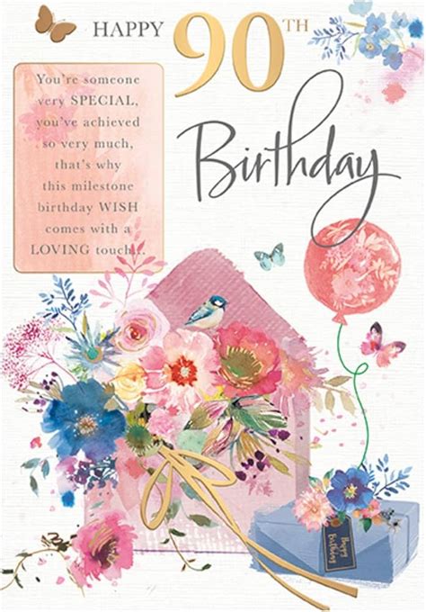 Happy 90th Birthday Greeting Cards Adult 90th Birthday Gold Happy