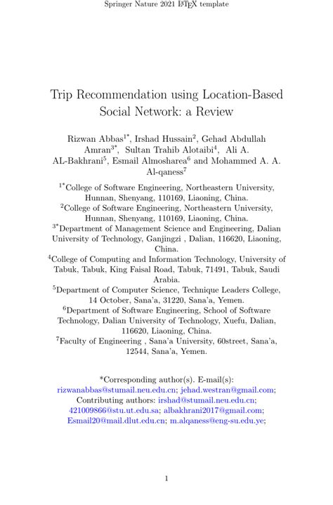 Pdf Trip Recommendation Using Location Based Social Network A Review