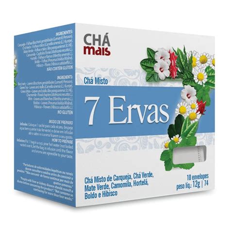 Chá 7 Ervas 10 Sachês Chá Mais Blend De Ervas Naturais