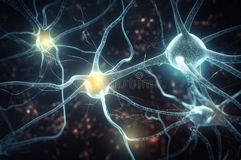 Neuron Cells On Abstract Background Neural Connections In The Human