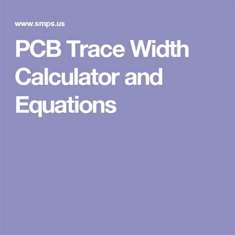 PCB Trace Width Calculator And Equations Pcb Trace Equations Calculator