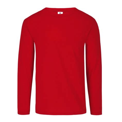 Playera Cuello Redondo Manga Larga Para Caballero Color Rojo Talla
