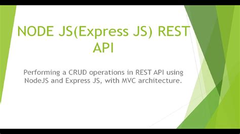 Rest Api Crud Operations Using Node Js Express Js Mvc Architecture