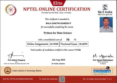 Bala Sakthi Ganesh P On Linkedin Nptel Python