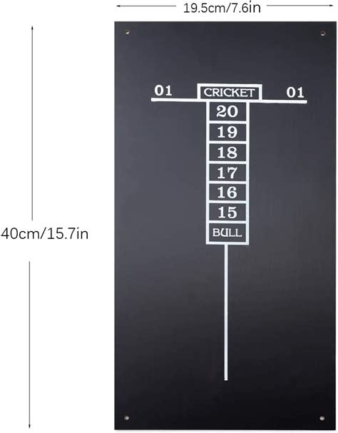 Dart Scoreboard Chalkboard Cricket And Dart Games Black BigaMart
