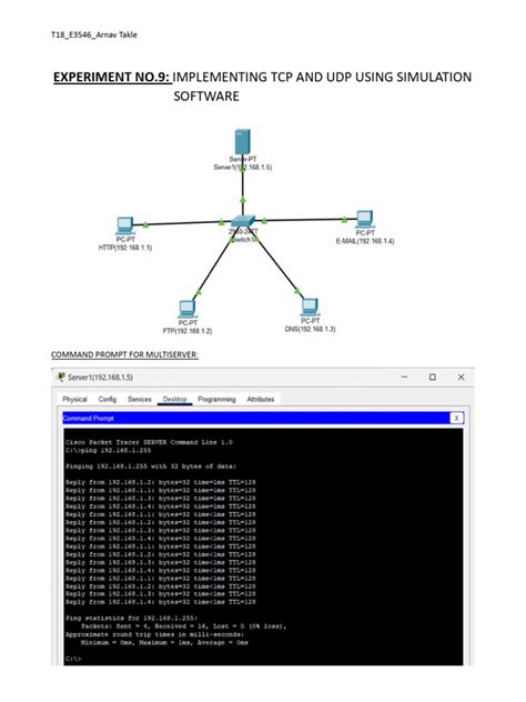 Experiment No9 Implementing Tcp And Udp Using Simulation Software Pdf