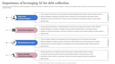 Leveraging Artificial Intelligence Importance Of Leveraging Ai For Debt Collection Ai Ss V Ppt