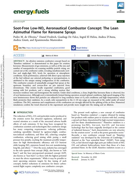 Pdf Soot Free Low No X Aeronautical Combustor Concept The Lean