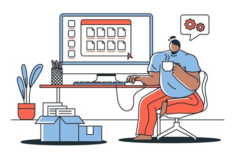 Free Vector Desktop Computer Concept Illustration