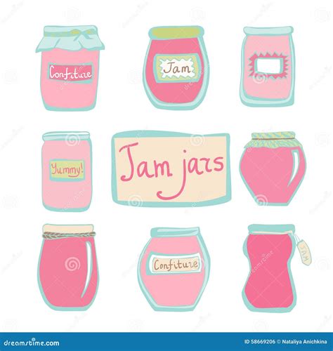 Vector Jam Jars Stock Illustration Illustration Of Feminine 58669206