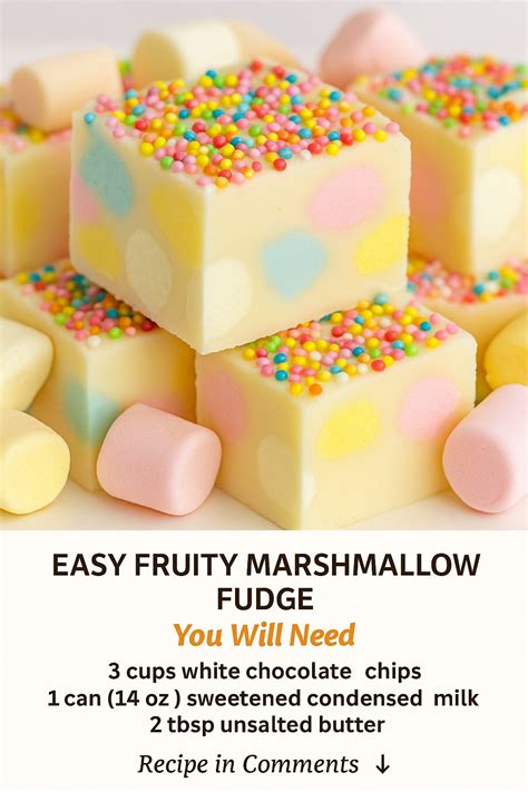 𝑫𝒊𝒇𝒇𝒆𝒓𝒆𝒏𝒕 - "Easy Fruity Marshmallow Fudge Colorful, creamy, and fun to make! 🧂 Ingredients: 3 ...
