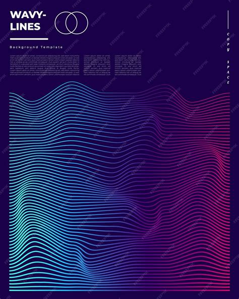 Premium Vector Colorful Wavy Lines Background Template Copy Space For Poster Landing Page Or