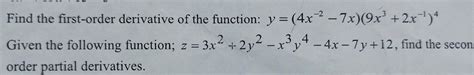 Solved Find The First Order Derivative Of The Function
