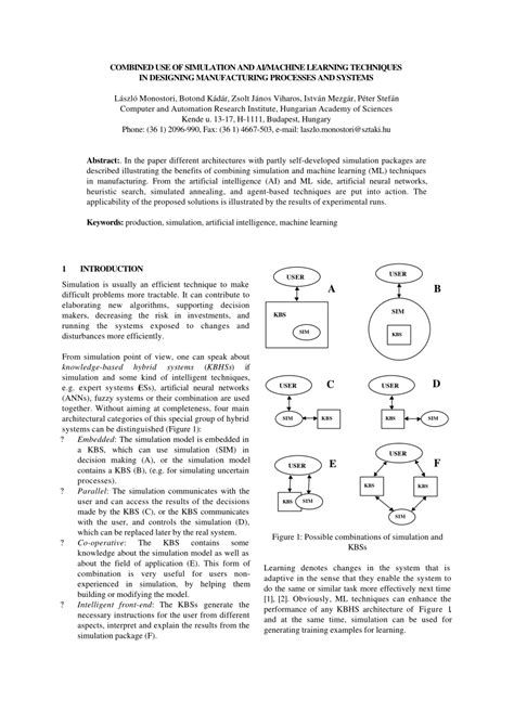 Pdf Combined Use Of Simulation And Aimachine Learning Techniques In