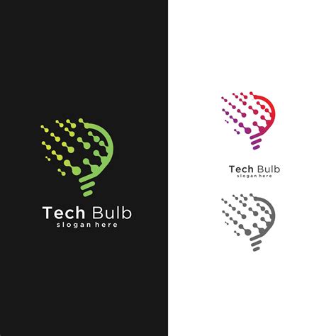 Modern Tech Bulb Logo Designs Concept Pixel Technology Bulb Idea Logo