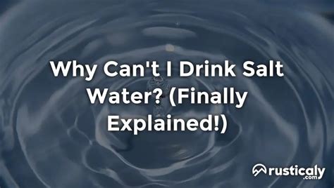 Why Cant I Drink Salt Water Explained For Beginners