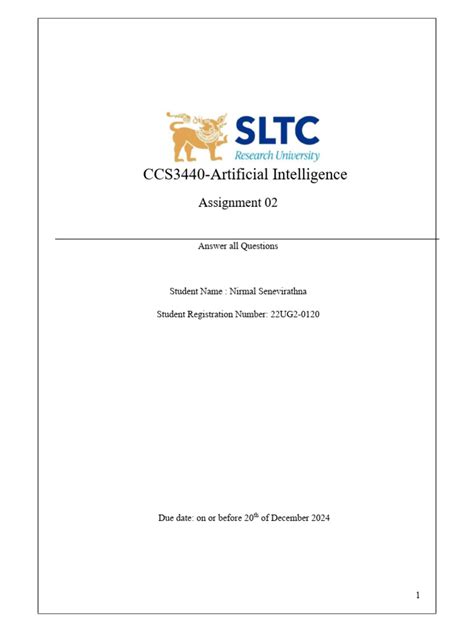 22ug2 0120aiassignment02 Pdf Theoretical Computer Science