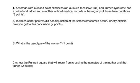 Solved A Woman With X Linked Color Blindness An X Linked