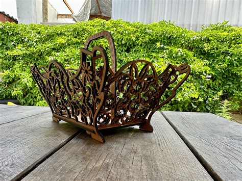 Laser Cut Easter Egg Basket Template Svg File Etsy