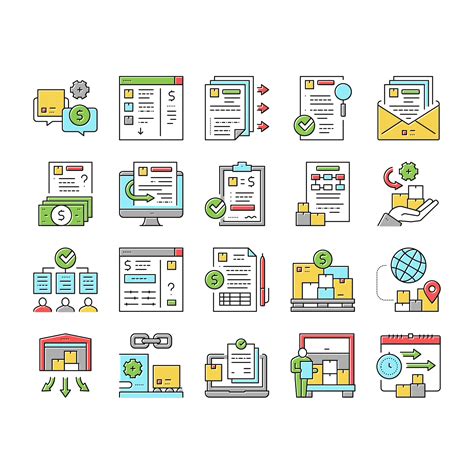 Procurement Process Collection Icons Set Vector 19575897 Vector Art At
