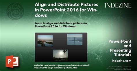 align and distribute pictures in powerpoint 2016 for windows