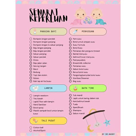 Checklist Keperluan Newborn Babg Galeri Disiarkan Oleh