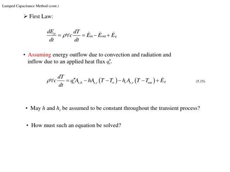 Ppt Transient Conduction The Lumped Capacitance Method Powerpoint Presentation Id 2267937