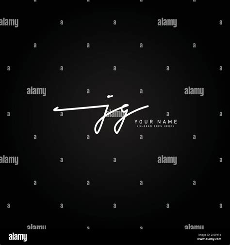Jg Simple Signature Logo Handwritten Vector Template For J And G Logo