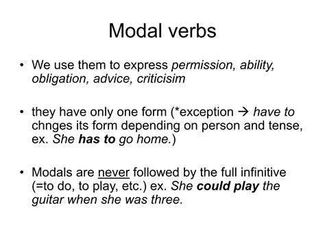 Modal Verbs Grammar Guides Ppt