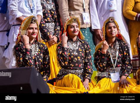 Group Of Beautiful Female Artists From Haryana While Performing The