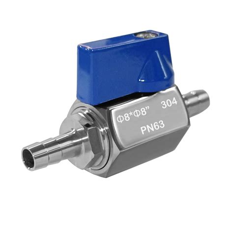 Beduan 5 16” Hose Id Barb Ball Valve 304 Stainless Steel Mini Shut Off Valve For