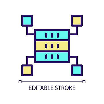 Icon Of Perfect Rgb Colored Pixels For Storing Data Space Vector Flat Organization Thin PNG