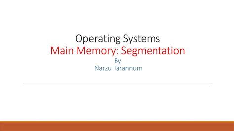 Main Memory Segmentation Youtube