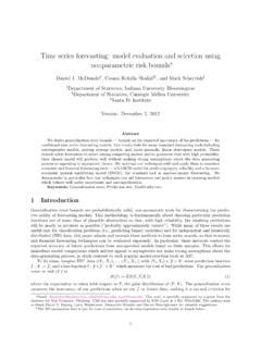 Time Series Forecasting Model Evaluation And Time Series Forecasting Model Evaluation And