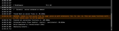 Build Warning In Deployment After Adding Verceljson File Help