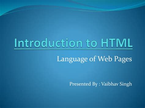 introduction to html pptx