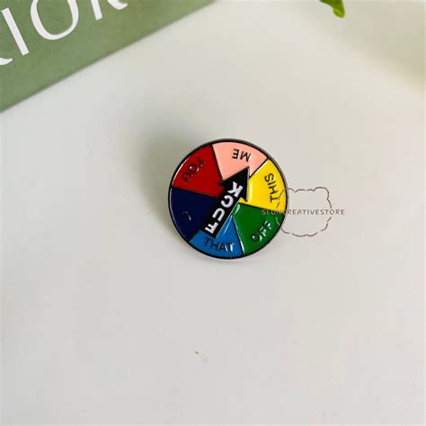 Mood Arrows Enamel Pins Creative Fuck Off Brooch Funny Colorful Disc Enamel Pin Badge Soft