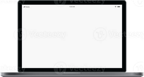 Laptop Display With Blank White Screen 23640225 Png