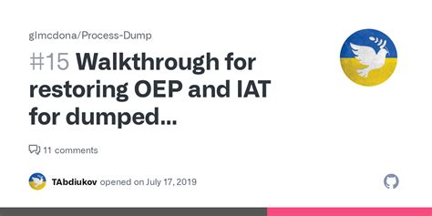 Walkthrough For Restoring Oep And Iat For Dumped Executables Issue Glmcdona Process