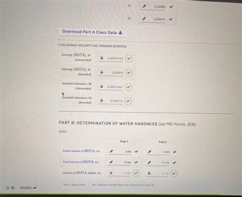 Solved Using Your Class Average EDTA M From Part A The Chegg