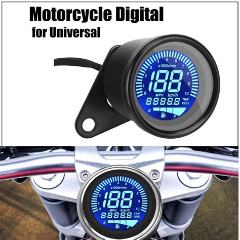 Velocímetro Digital Universal Para Motocicleta Tela Lcd Odômetro Techômetro Medidor De