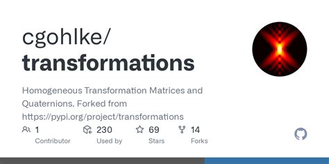 Github Cgohlke Transformations Homogeneous Transformation Matrices And Quaternions Forked