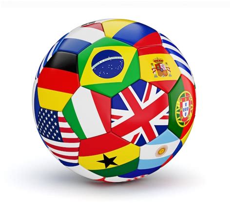 Premium Photo Soccer Ball With World Countries Flags Isolated