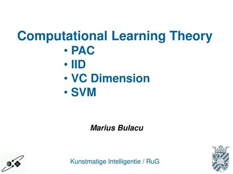 Ppt Computational Learning Theory Pac Iid Vc Dimension Svm Powerpoint