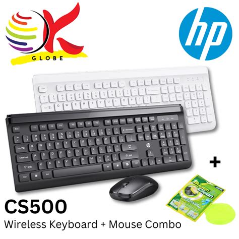 Hp Cs500 2 4ghz Wireless Keyboard And Mouse Combo With Plugand Play 104 Keycap Keyboard