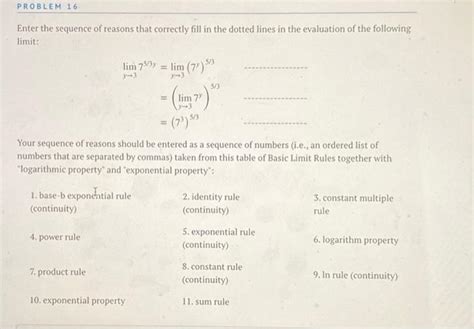 solved problem 16 enter the sequence of reasons that