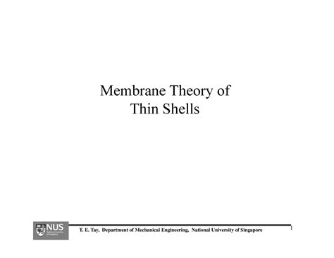ME5103 2 Membrane Theory Of Shells Membrane Theory Of Thin Shells 1 Thin When The