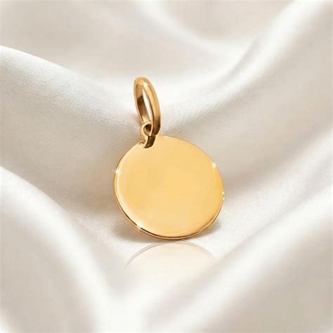 Polished Gold Disc Pendant • 925 Sterling Silver • 18k Gold Plated